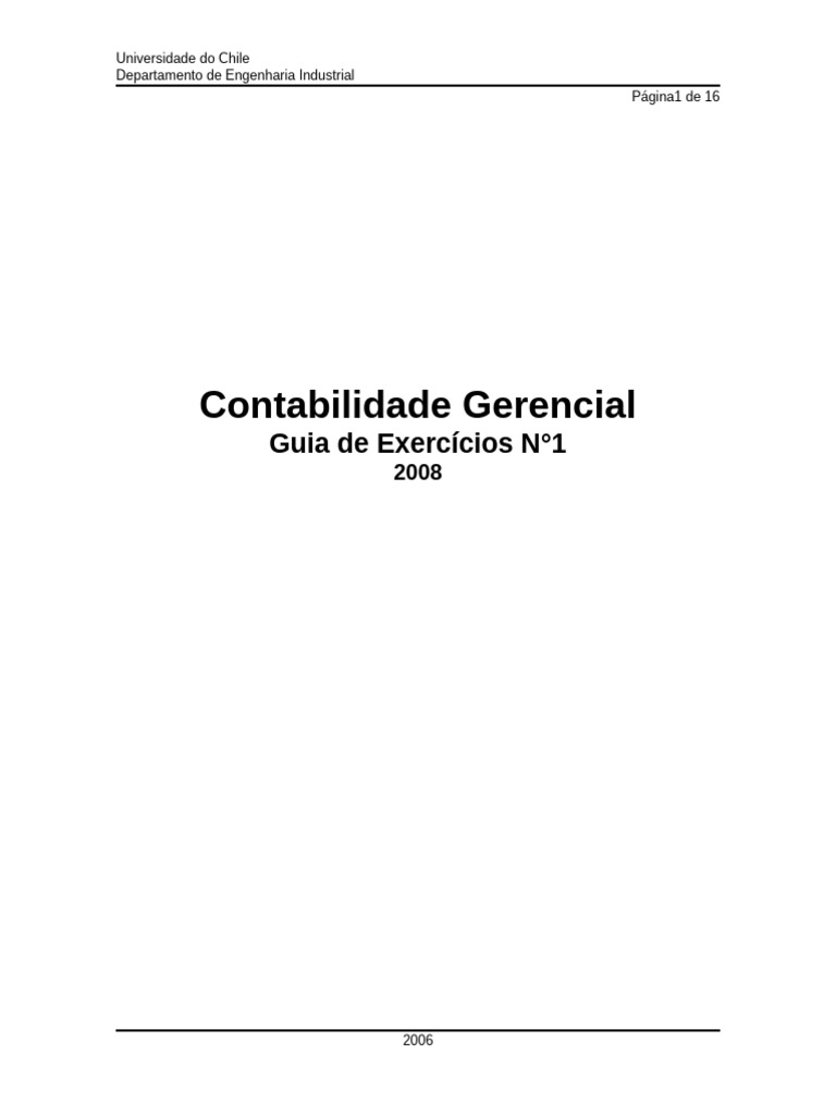 Exercícios de Contabilidade Administrativa | PDF | Contabilidade | Custo