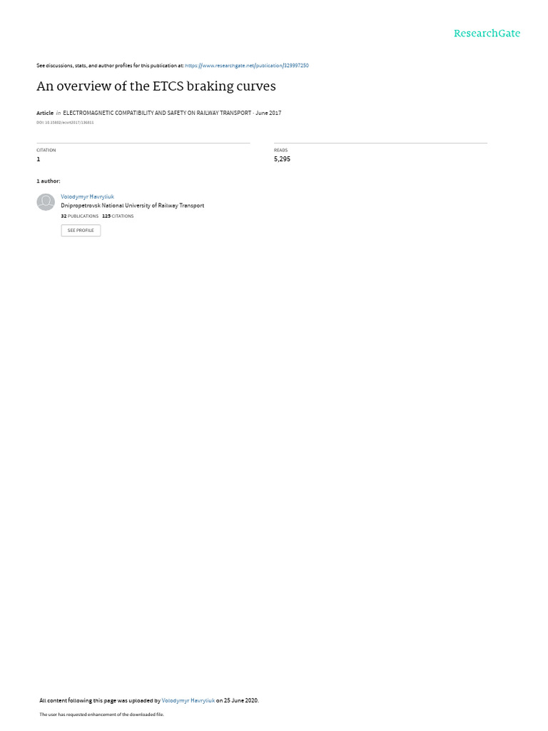 An Overview of The ETCS Braking Curves | PDF | High Speed Rail | Rail Transport