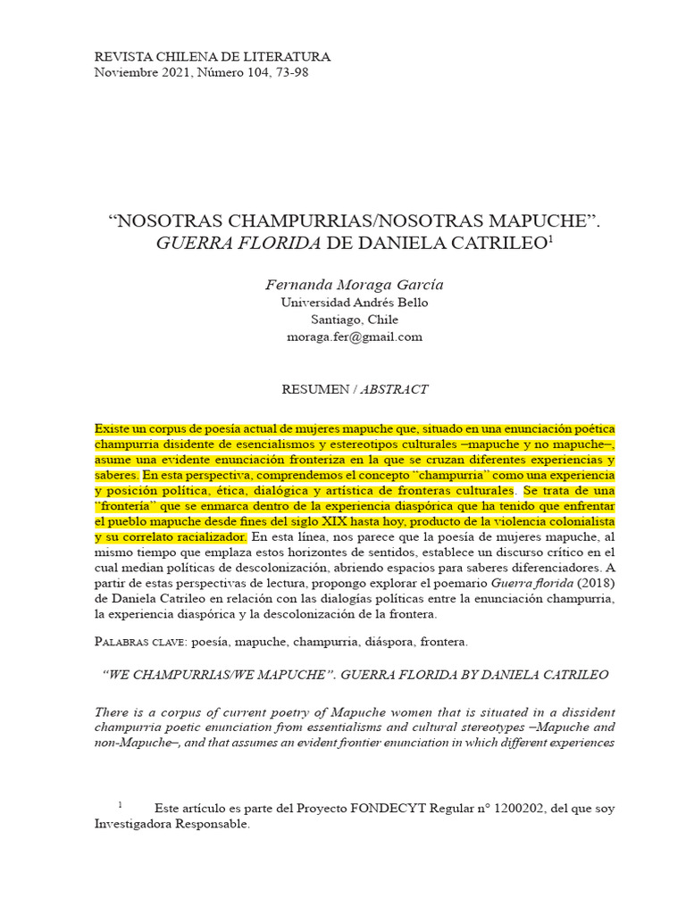 Poesía Mapuche y Fronteras Culturales | PDF | Chile | Conocimiento