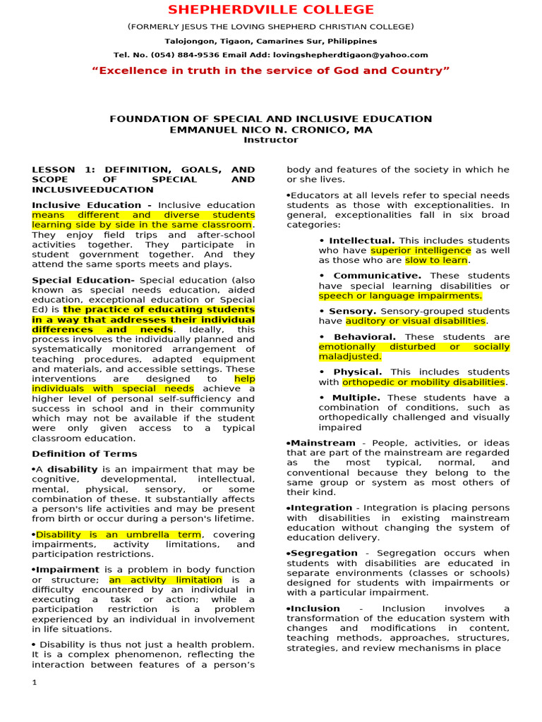 Power of Inclusive Education | PDF | Special Education | Inclusion ...