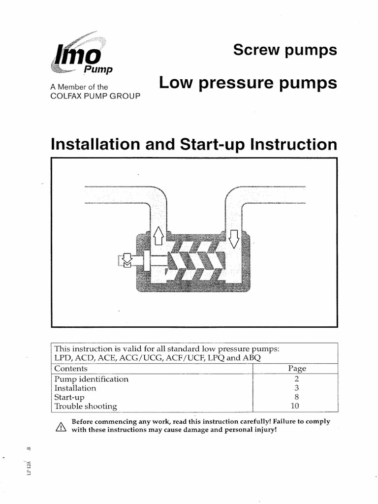 IMO Pumps LPD, ACD, ACE, ACG-UCG, ACF-UCF, LPQ, ABQ | PDF | Pump | Valve