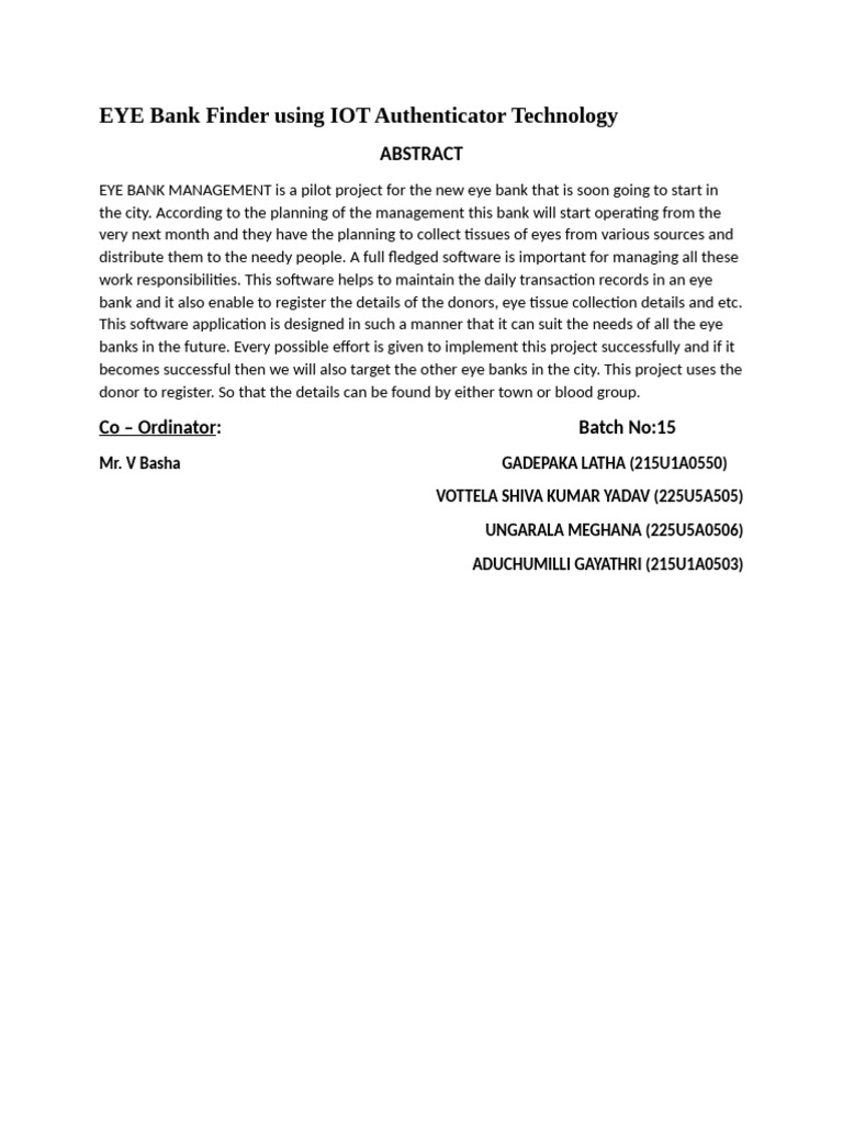 IoT-Based Eye Bank Management System | PDF