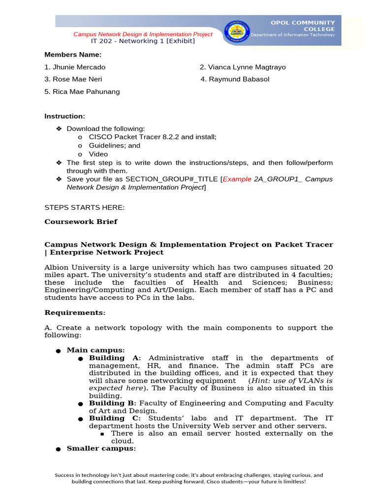 Campus Network Design Project Overview | PDF | Router (Computing) | Ip ...