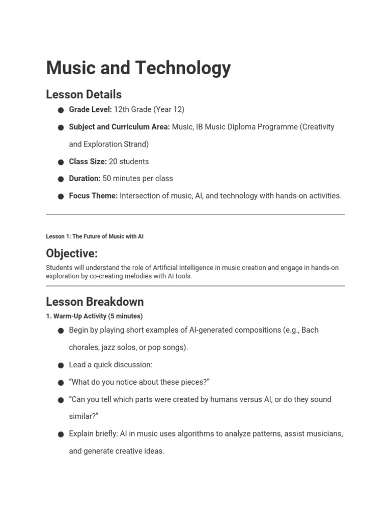 AI and Music: Exploring Future Sounds | PDF | Artificial Intelligence ...