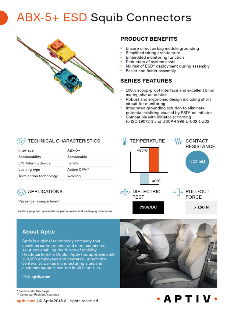 Abx 5 Esd Squib Connectors | PDF | Electrostatic Discharge | Electrical Engineering