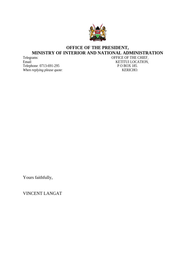 Official Correspondence Notice Pdf