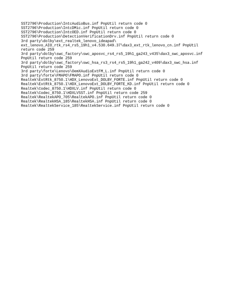 PnP Util Return Codes Summary | PDF