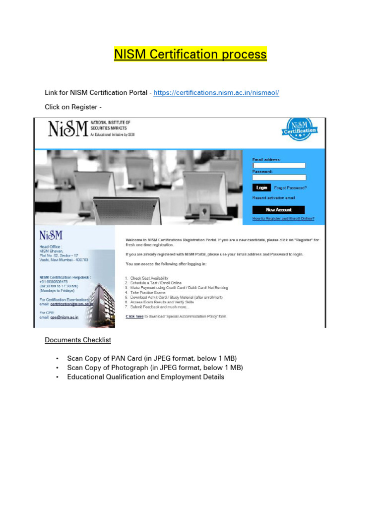 NISM Certification Process | PDF