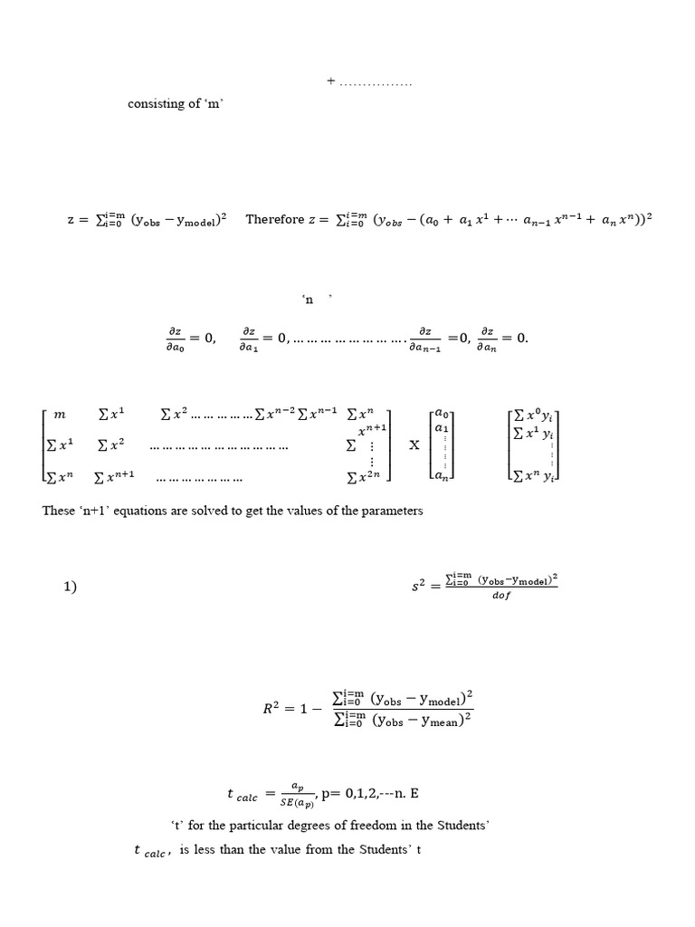 Notes - Parameter Estimation Statistics | PDF | Least Squares | Statistics