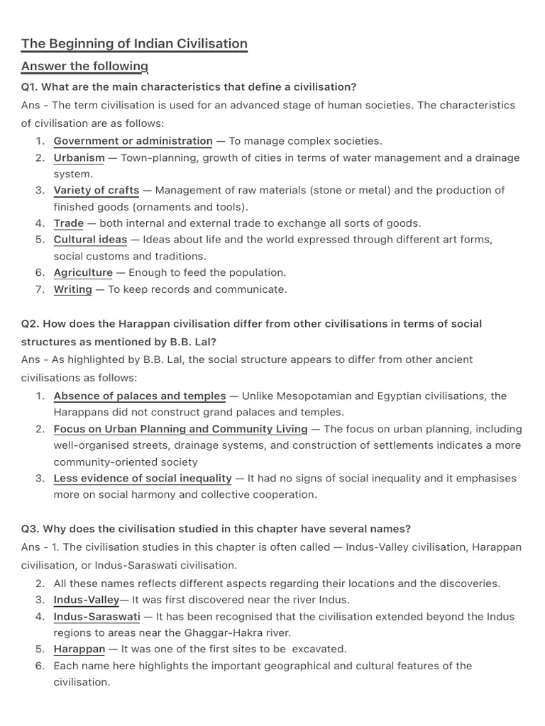 Characteristics of Harappan Civilisation | PDF