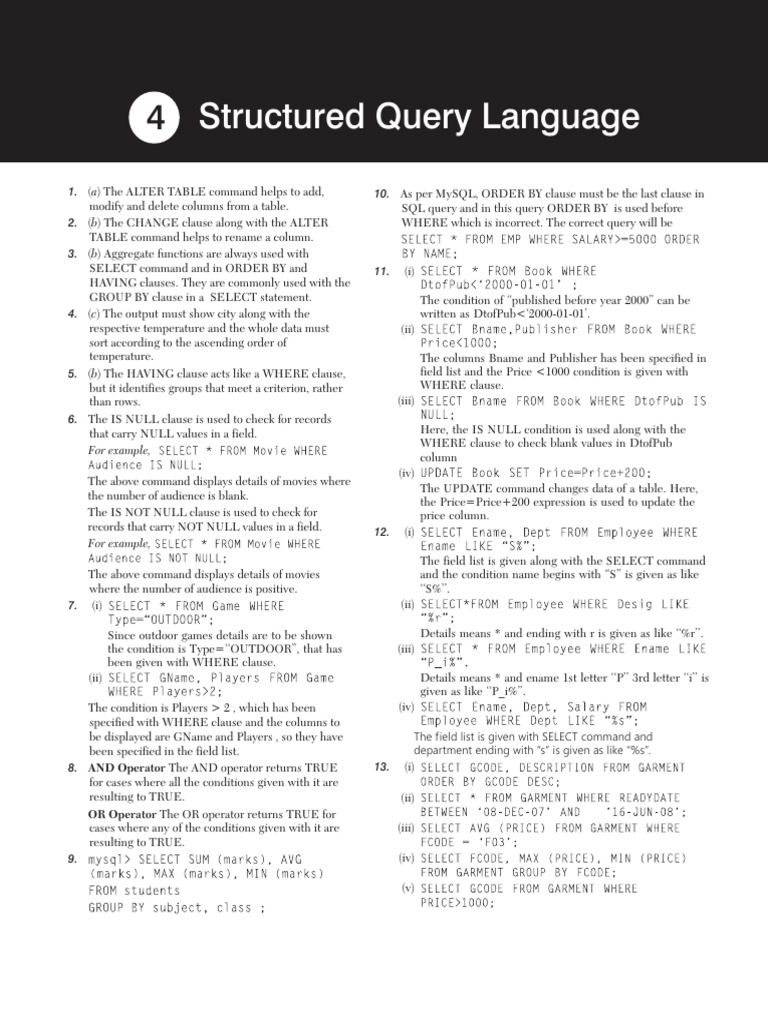 CBSE-Term-II CS 12th-Ch 4 | PDF | Data Management | Data