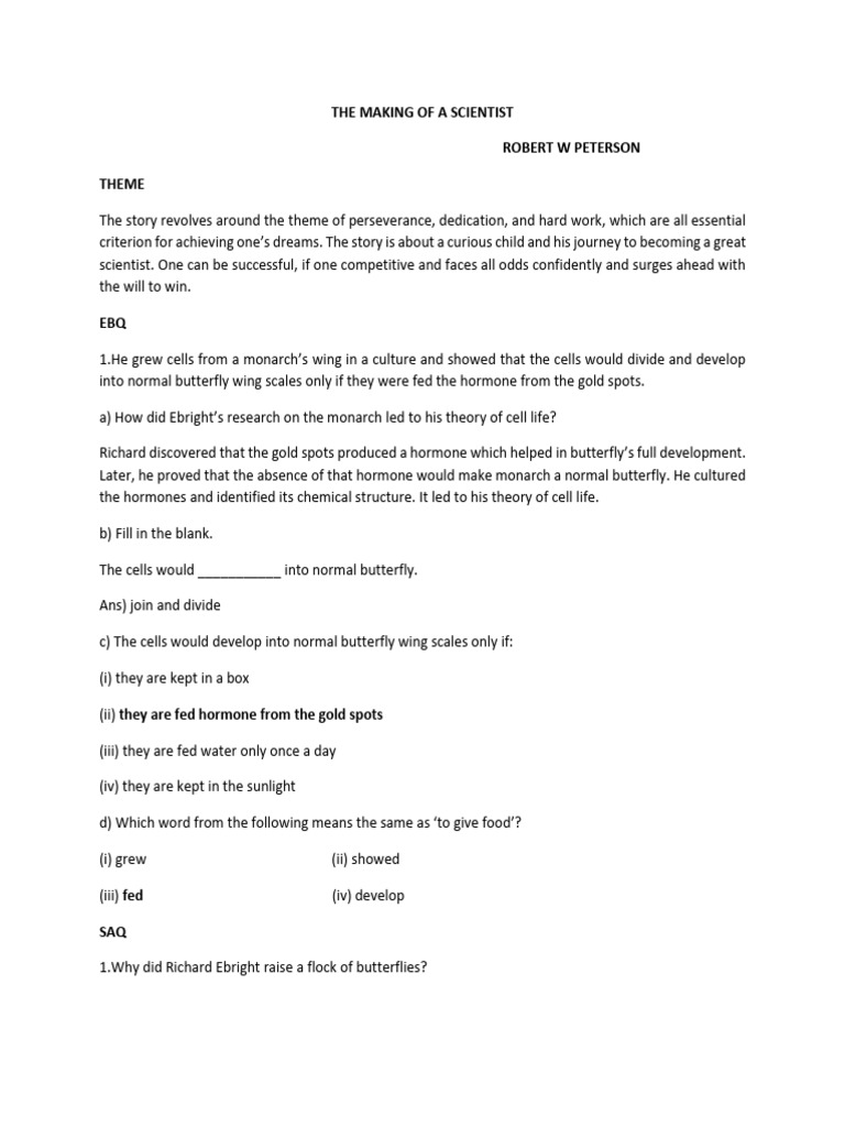 The Making of A Scientist | PDF | Butterfly | Science