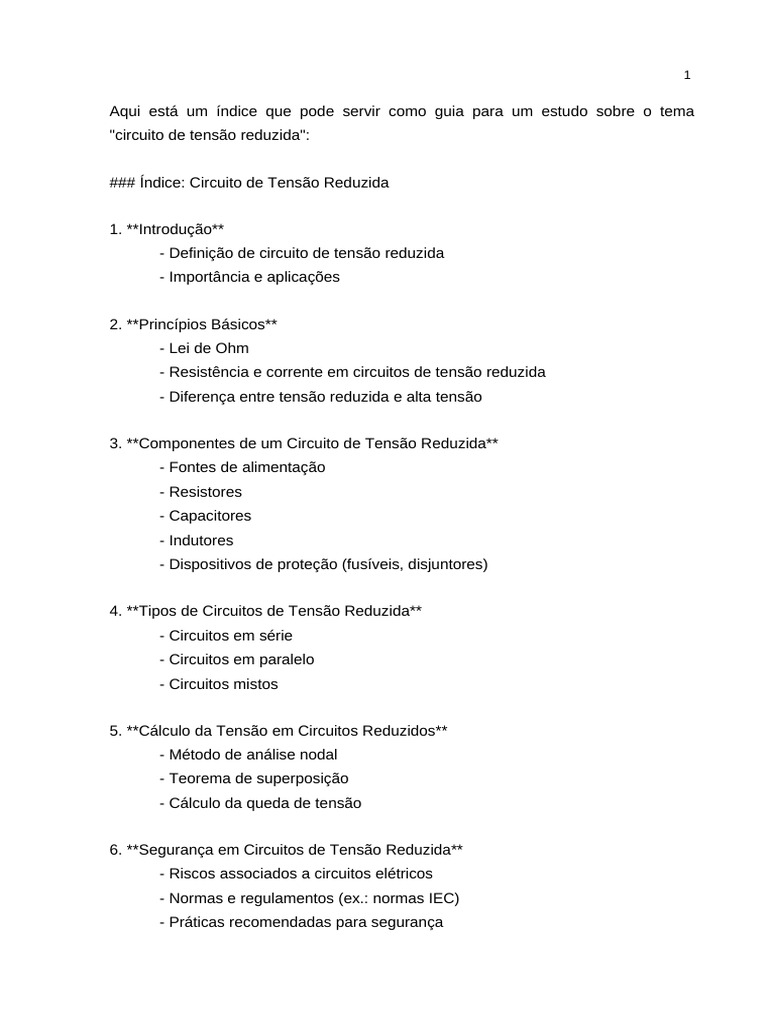 Ndice de Tenso Reduzida | PDF