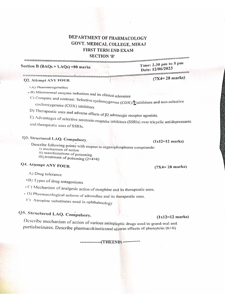 2nd Year College Papers | PDF