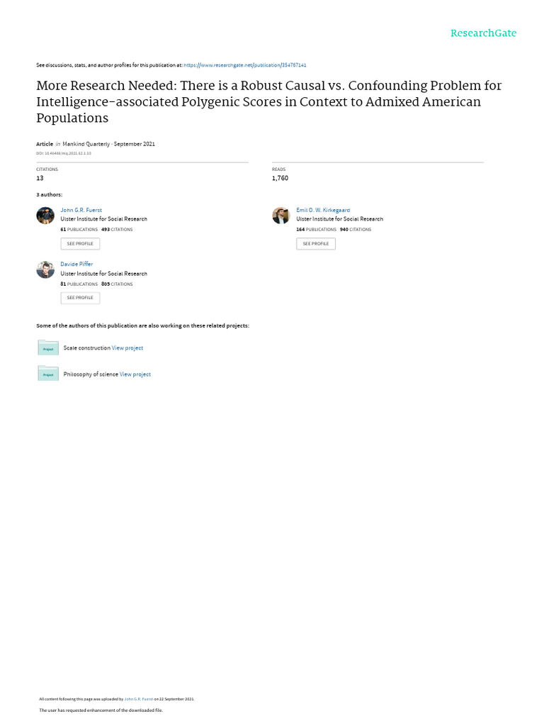 More Research Needed: There Is A Robust Causal vs. Confounding Problem ...