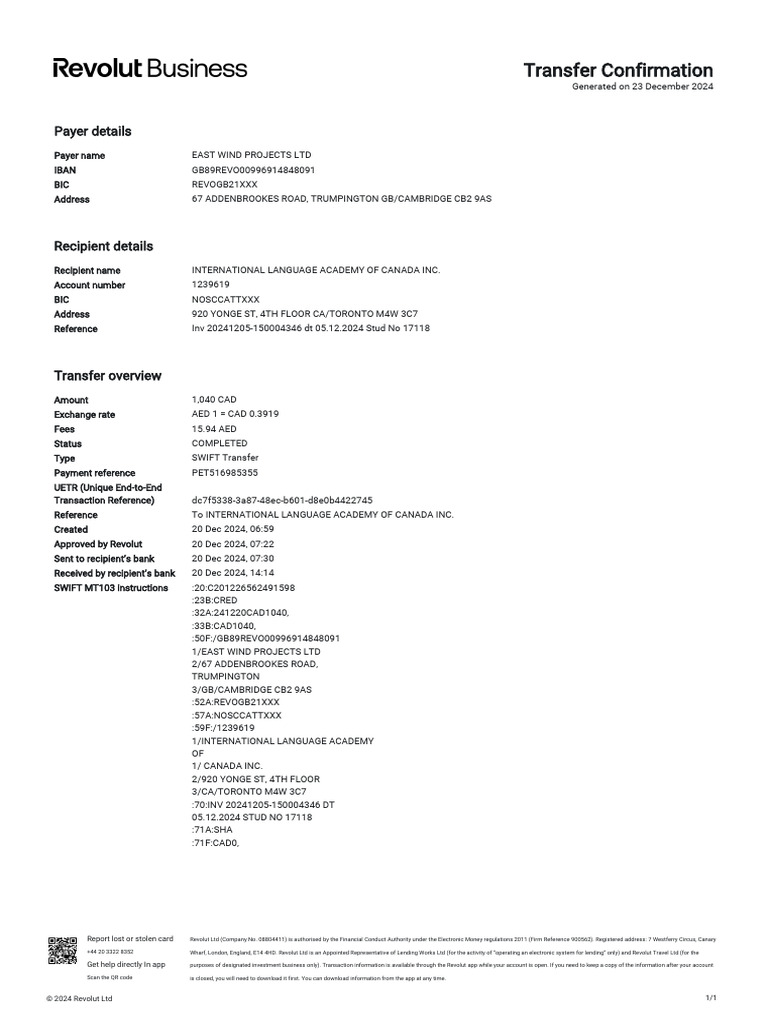 Transfer Confirmation | PDF | Money | Payments