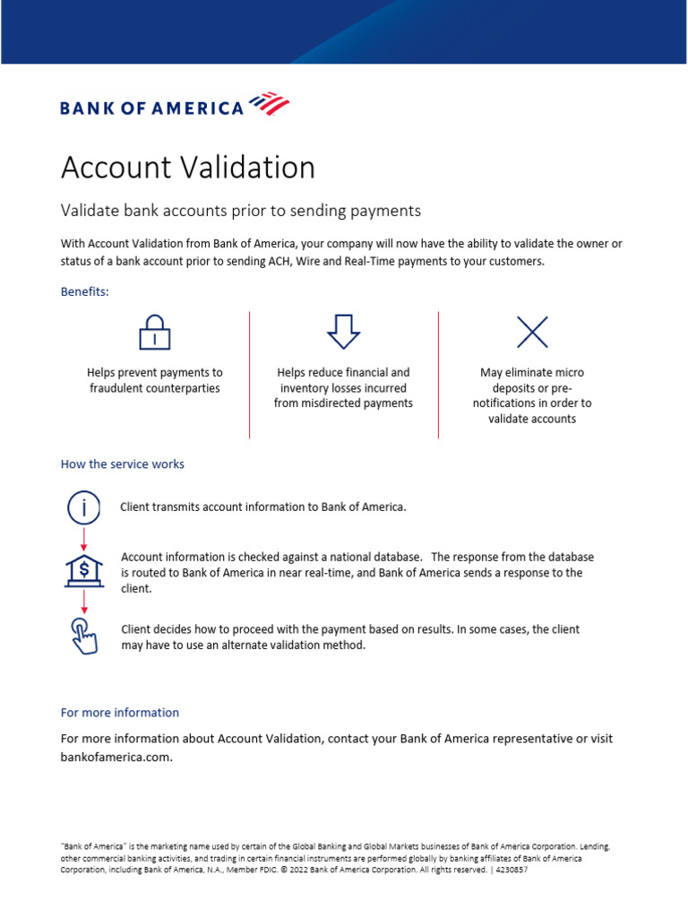 Account Validation Fact Sheet | PDF