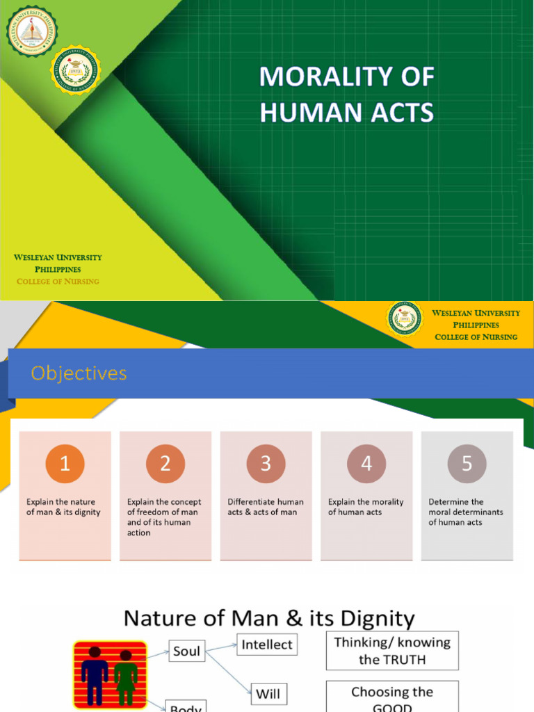 Week 1 Morality of Human Acts | PDF | Intention | Morality