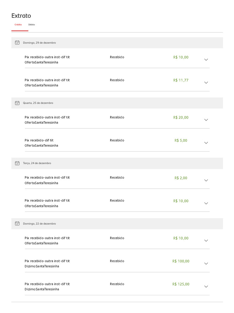 Extrato de 01 a 31 Dezembro | PDF