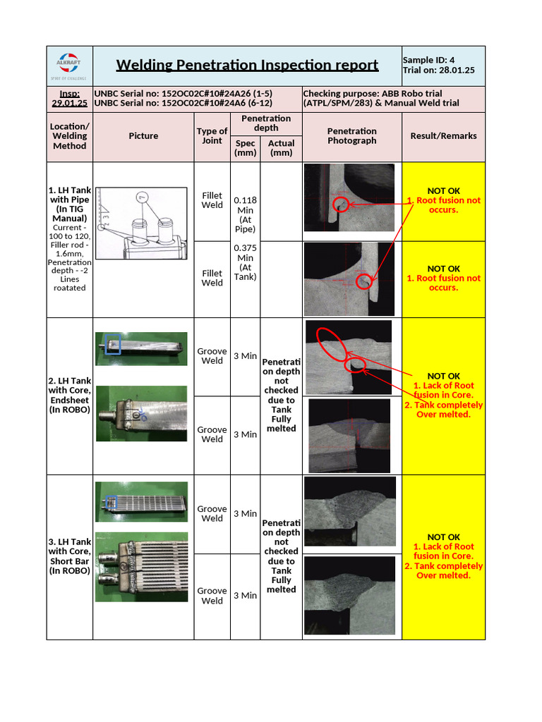 Welding Penetration - Sample ID - 4 | PDF | Welding | Construction