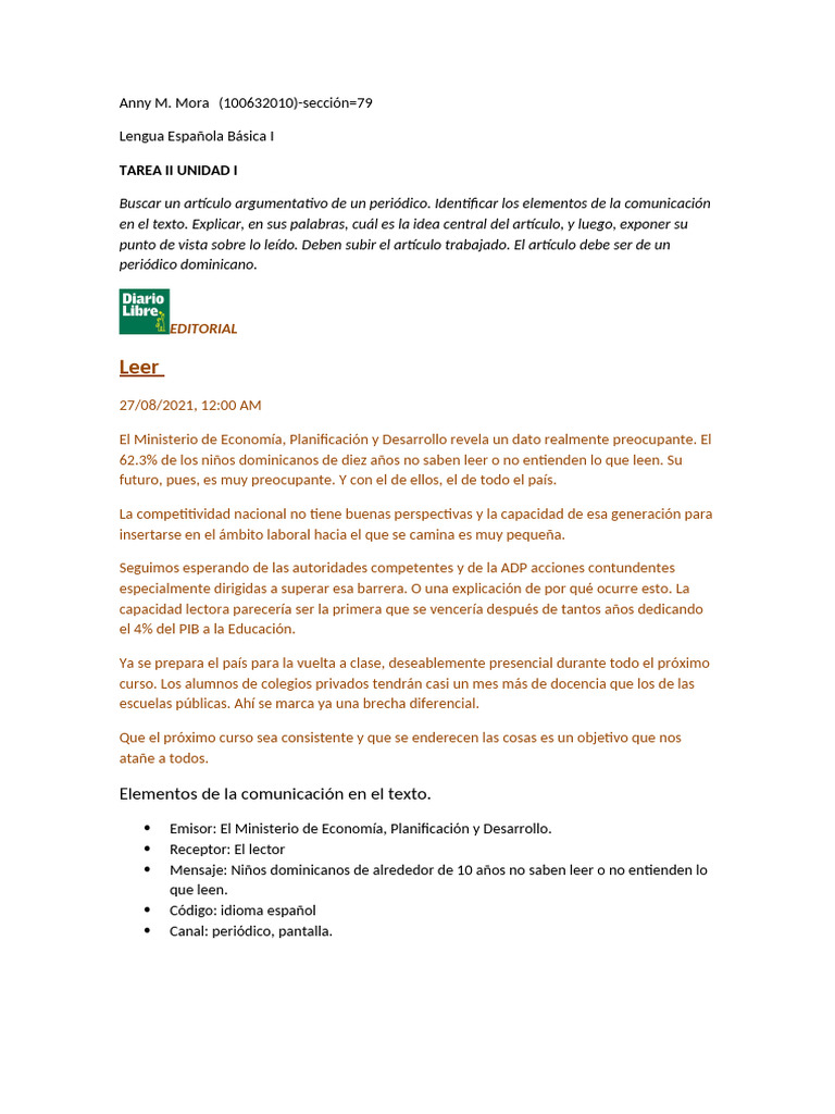 Anny Mora Tarea 2 | PDF | Comunicación | Aprendizaje