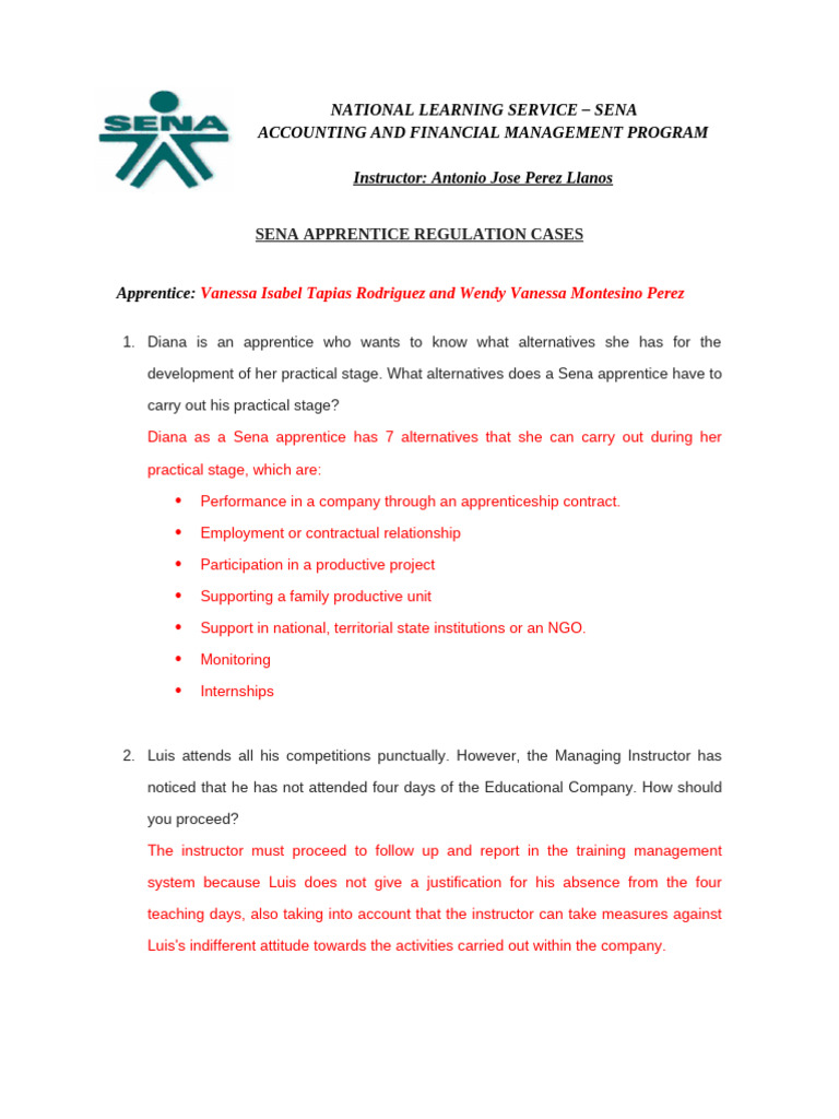 SENA Apprentice Guidelines | PDF | Appeal | Apprenticeship