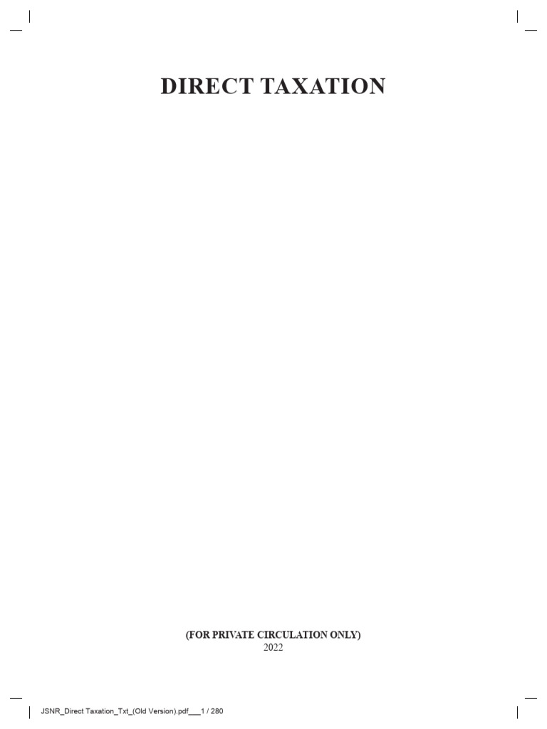 Direct Tax Book | PDF | Tax Deduction | Tax Refund