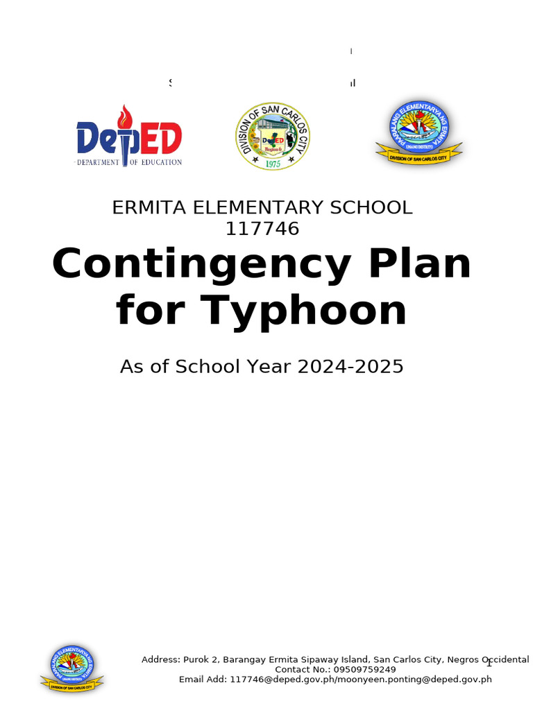 Typhoon Contingency Plan for Ermita ES | PDF | Tropical Cyclones ...