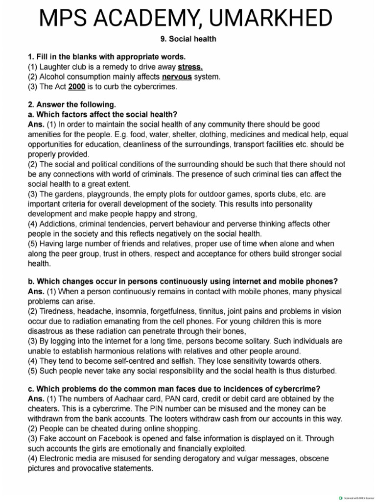 Social Health Notes | PDF