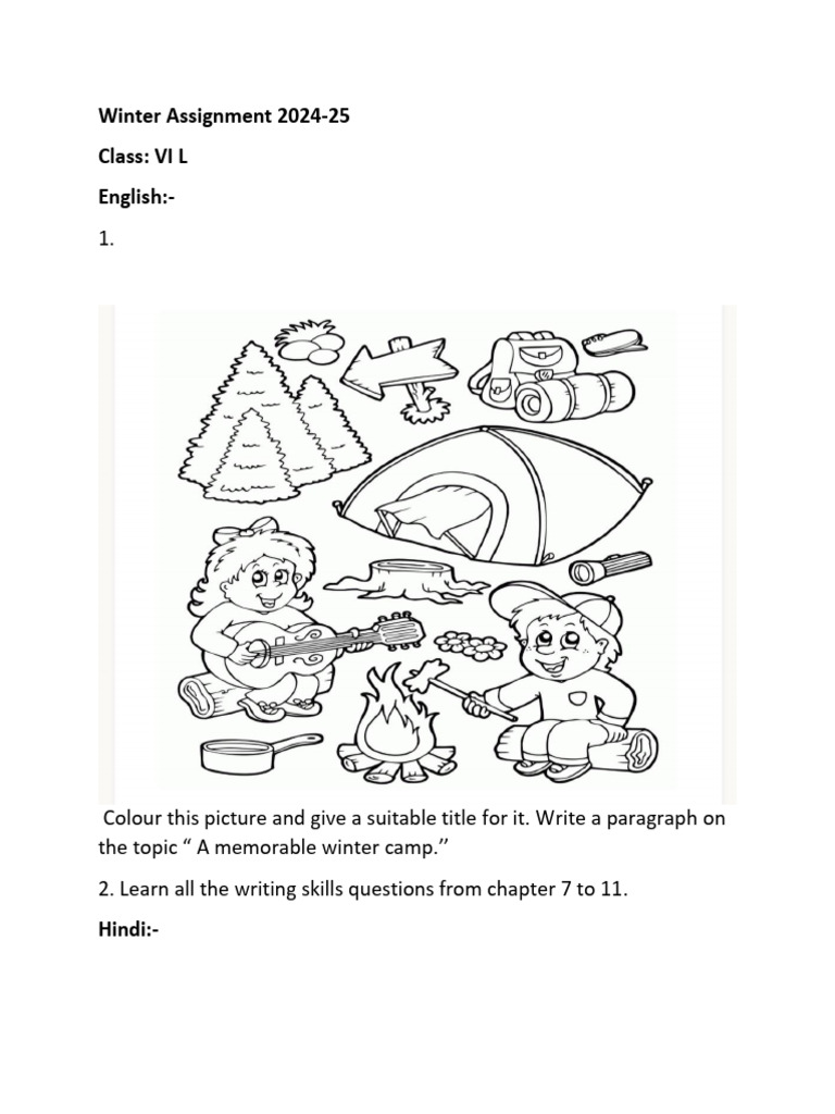STD VI Winter Assignment 2024-25 | PDF