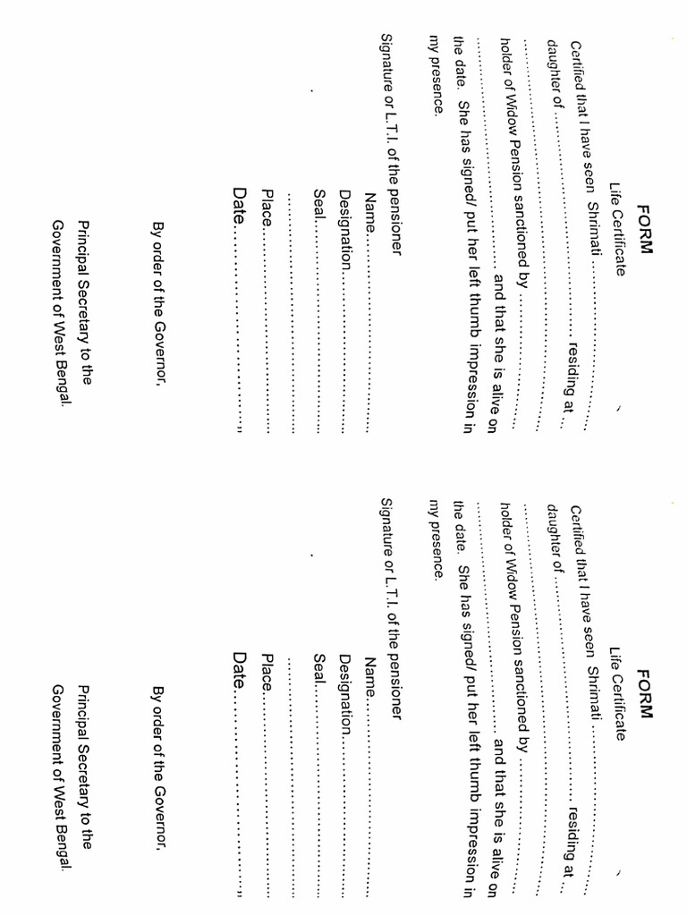 Life Certificate WP | PDF