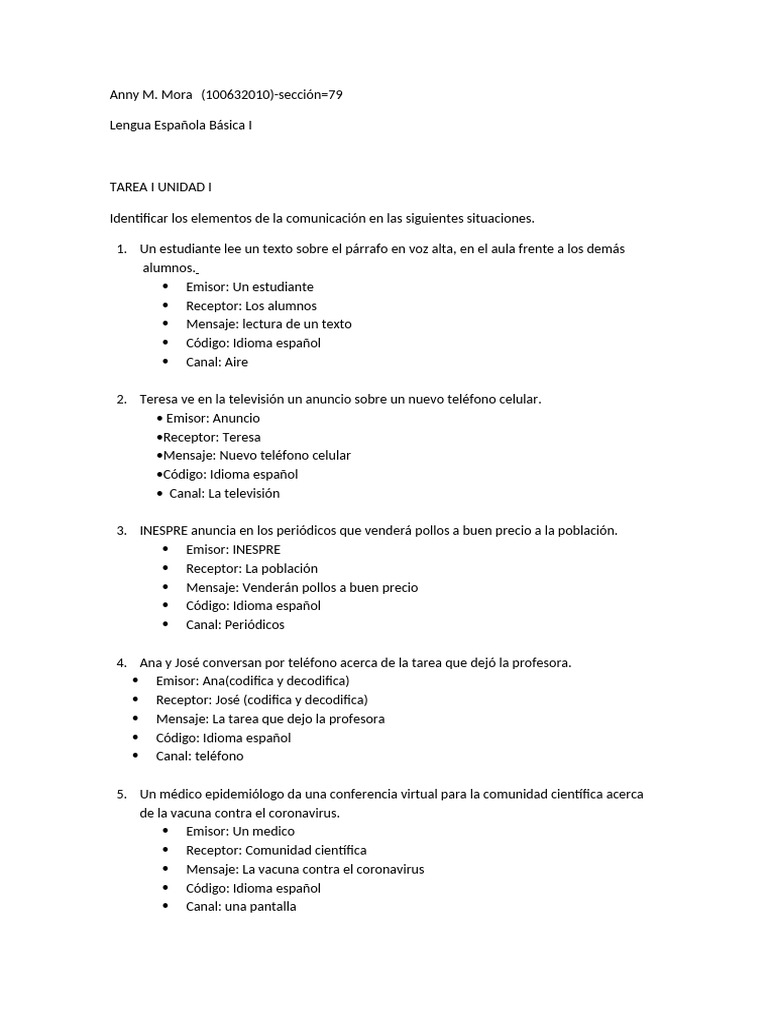 Anny Mora Tarea 1 Unidad 1 | PDF