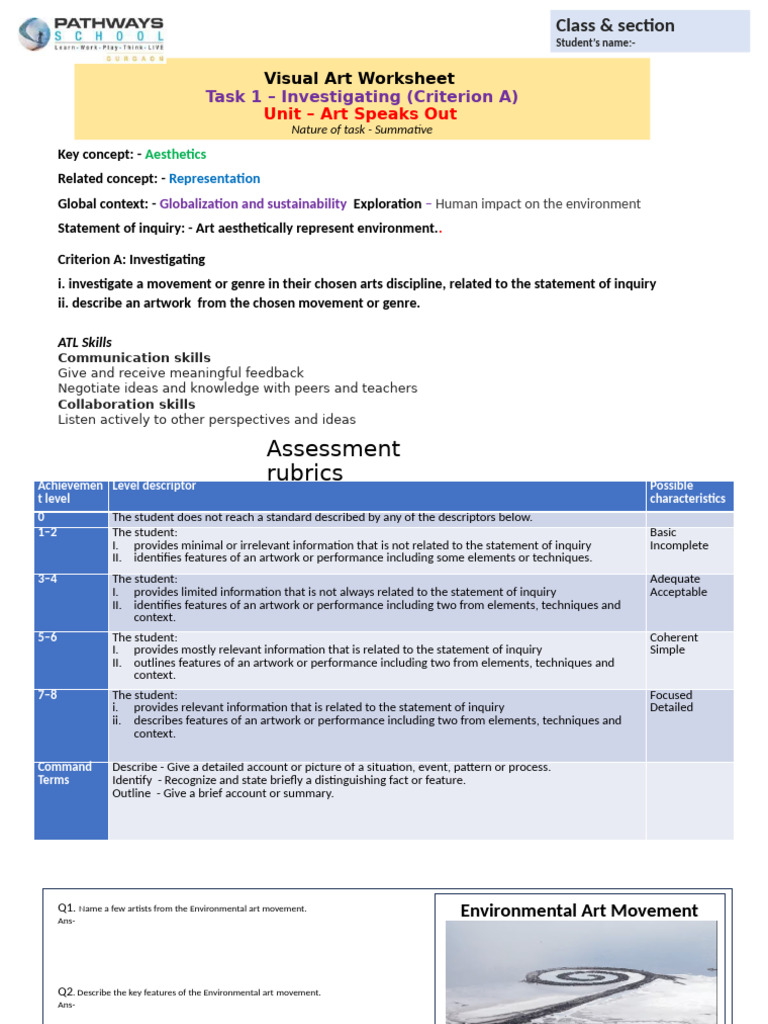 Task 1 - Worksheet - MYP 2 | PDF | Information | Learning