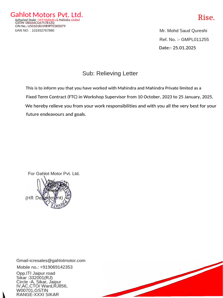 Mahindra Certificate | PDF