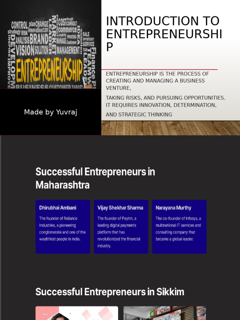 Introduction To Entrepreneurs | PDF