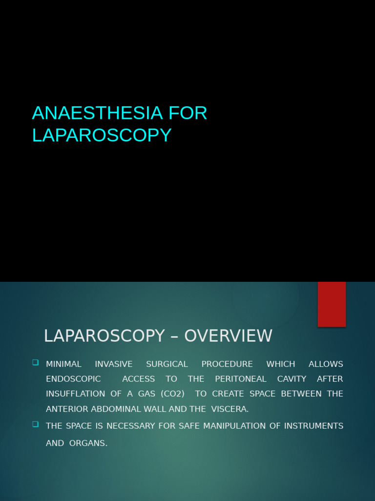 Anesthesia Considerations for Laparoscopy | PDF | Hemodynamics | Lung