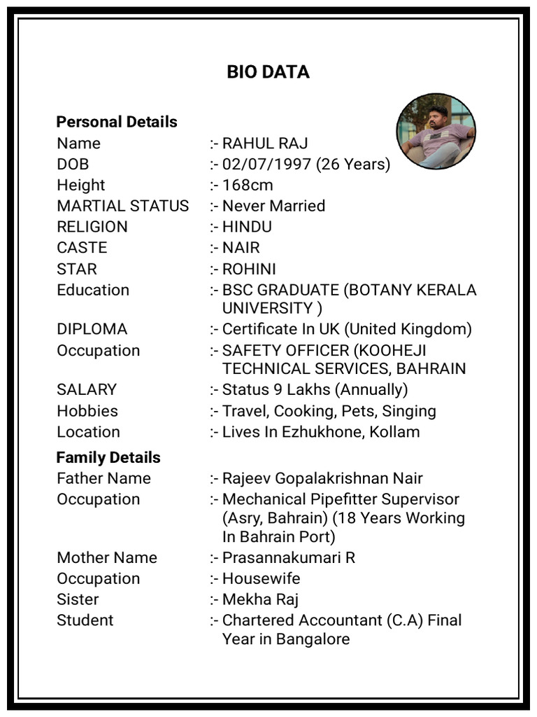 Biodata 1 | PDF