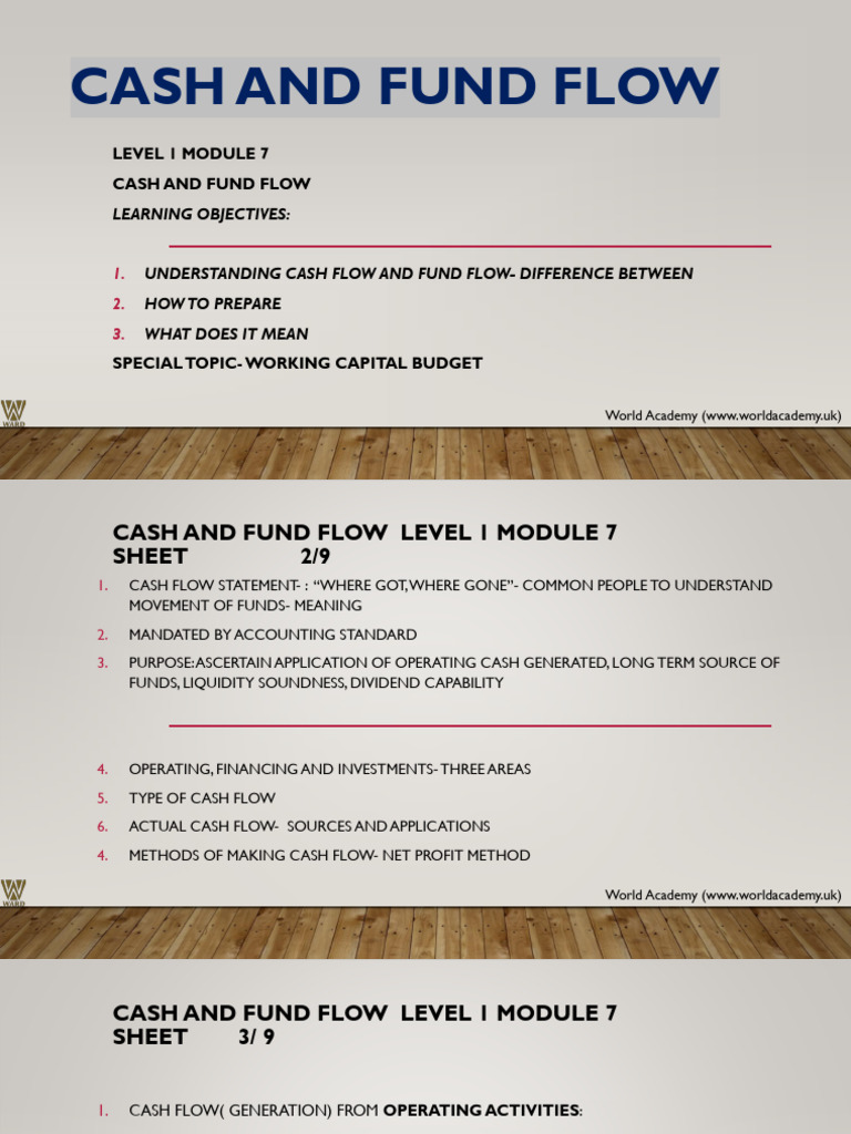 Cash and Fund Flow Essentials Guide | PDF | Dividend | Cash Flow Statement