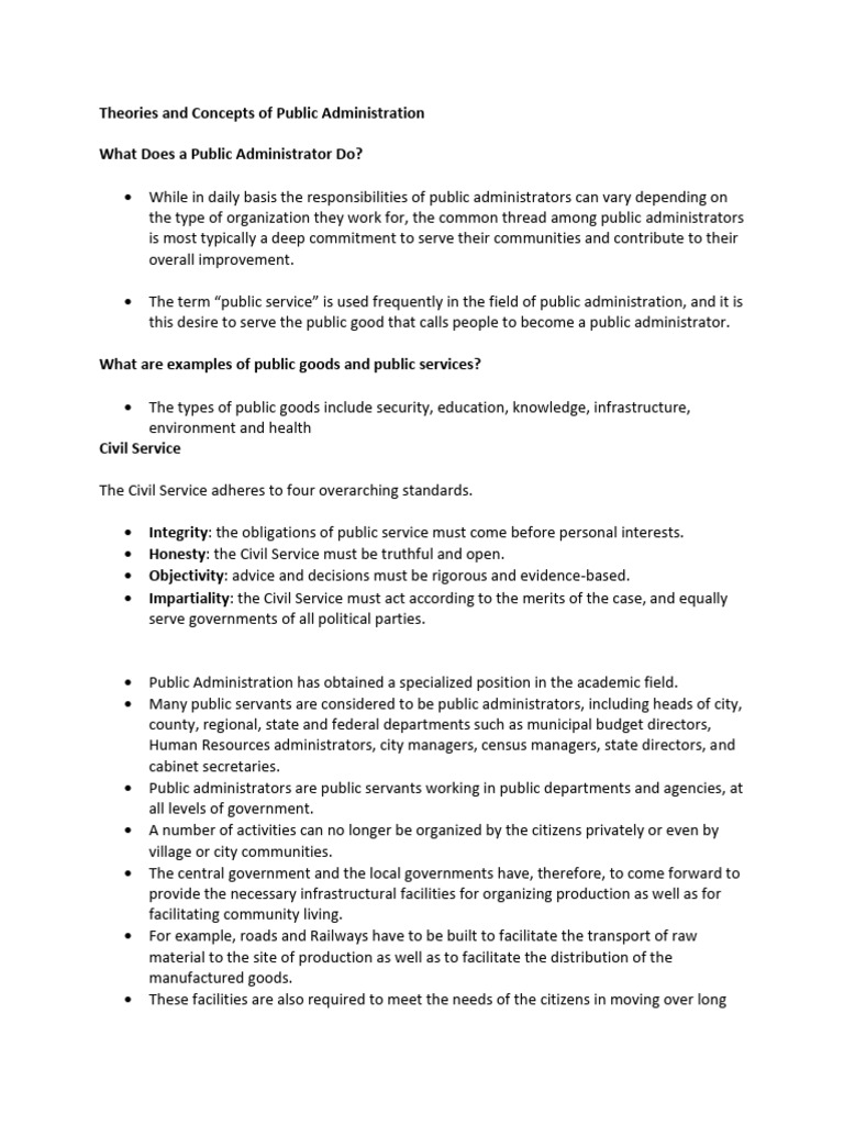 Understanding Public Administration Roles | PDF | Governance | Public ...