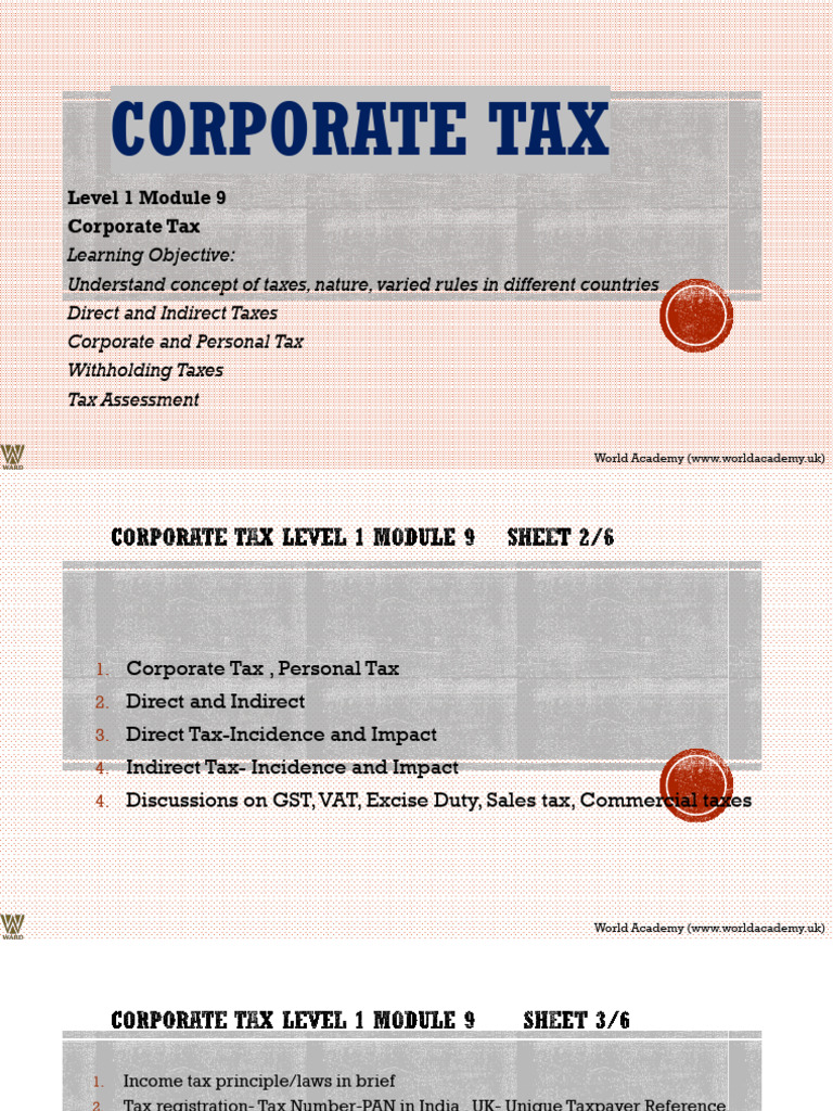 Understanding Corporate Tax Basics | PDF