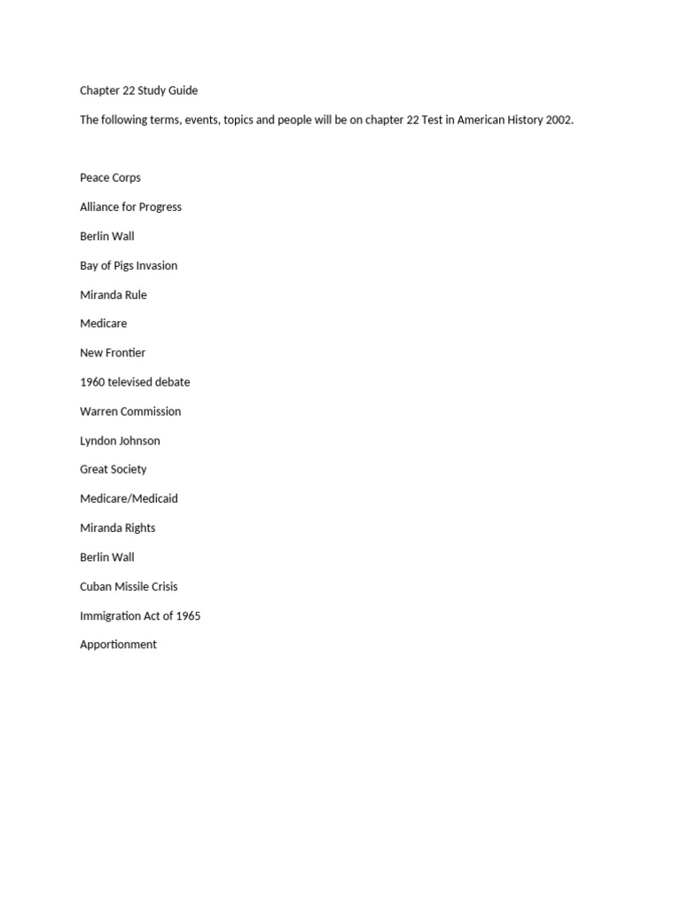 Chapter 22 Study Guide American History 2002 | PDF