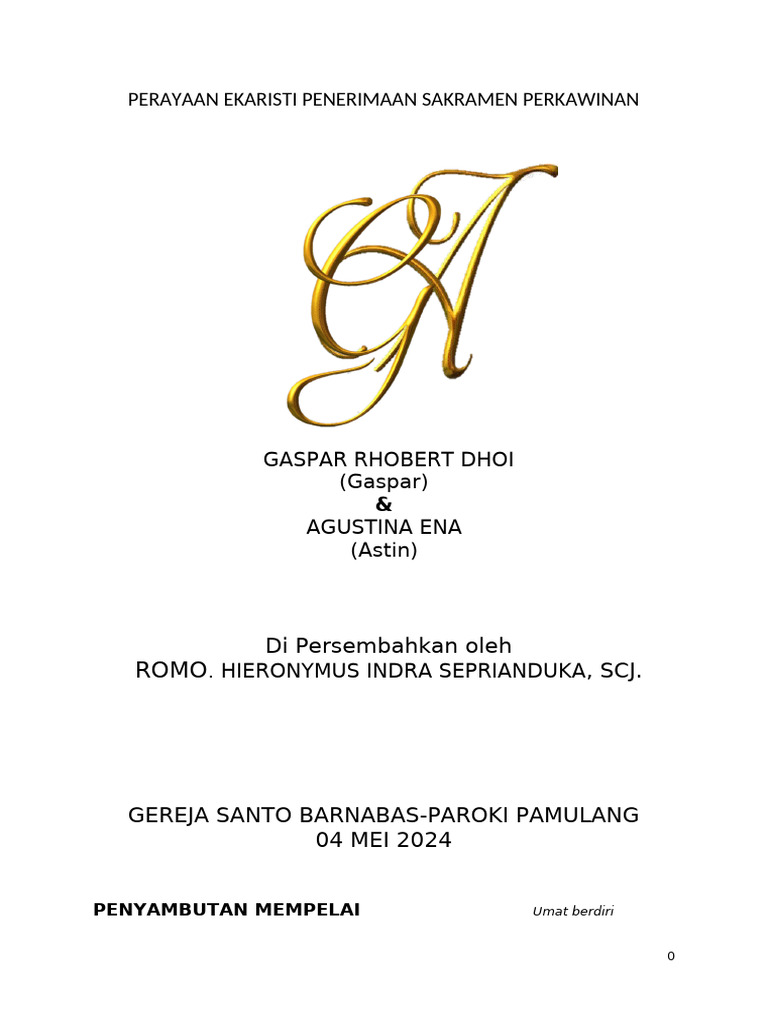 Buku Misa Perkawinan Katolik PDF | PDF