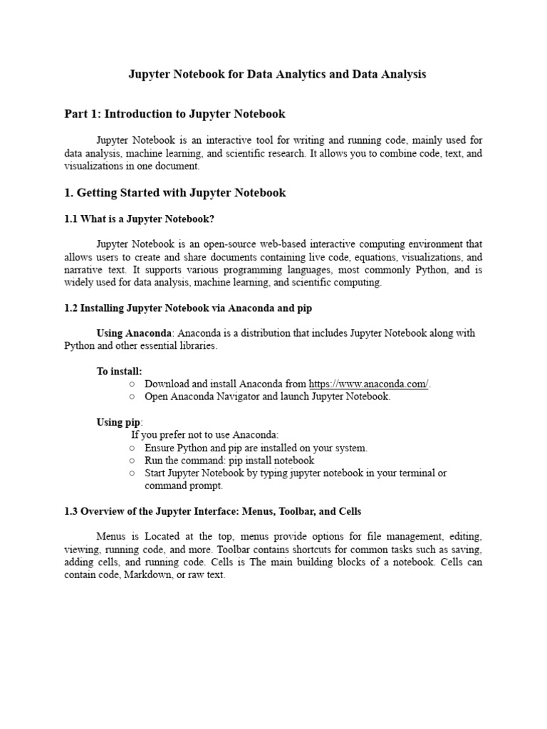 Jupyter Notebook.docx | PDF | Computing | Software