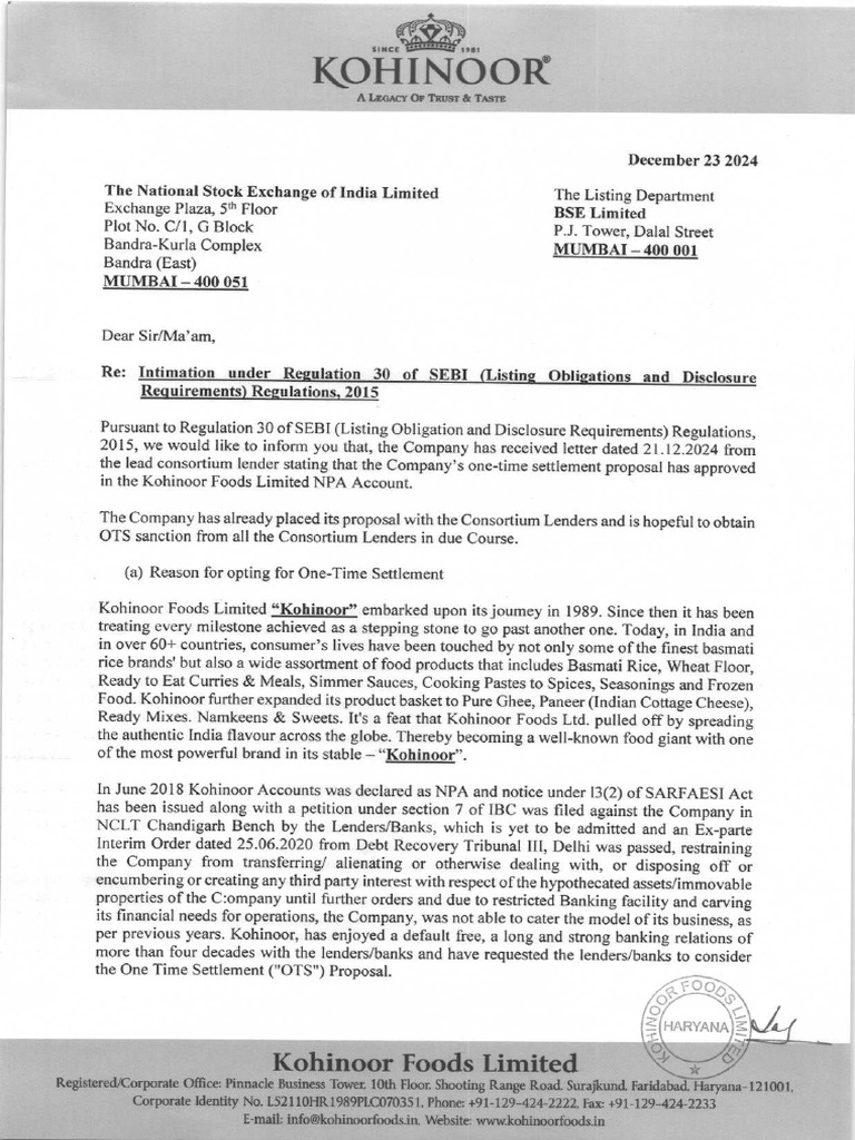 Kohinoor Limited | PDF | Cooking | Cuisine