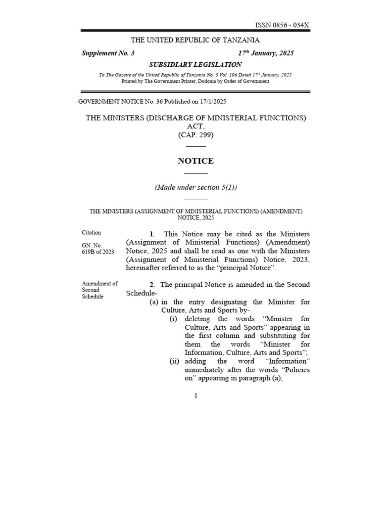 2025 Amendment to Ministerial Functions | PDF | Government | Legal ...