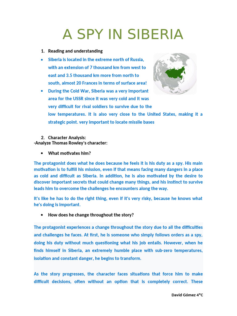 A spy in Siberia | PDF | Espionage | Cold War