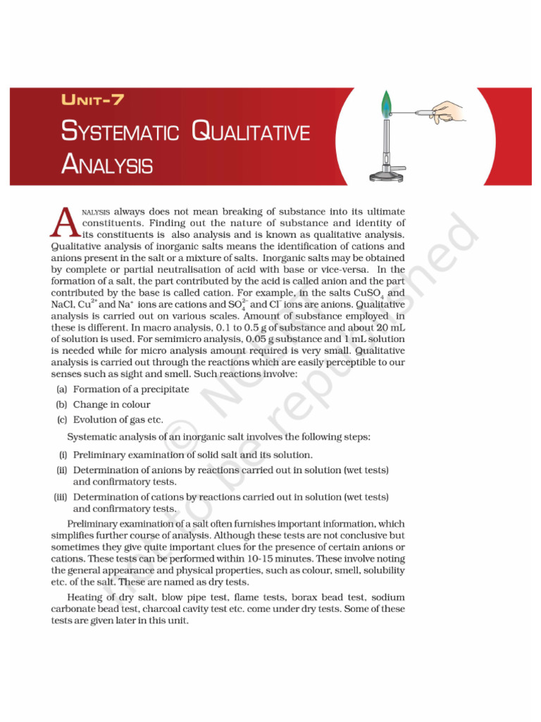 Salt Analysis Ncert | PDF