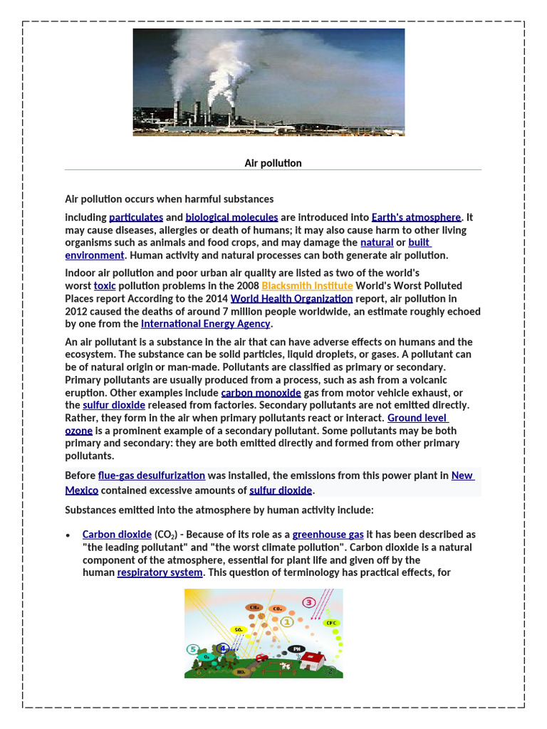 Air Pollution | PDF | Air Pollution | Atmosphere Of Earth