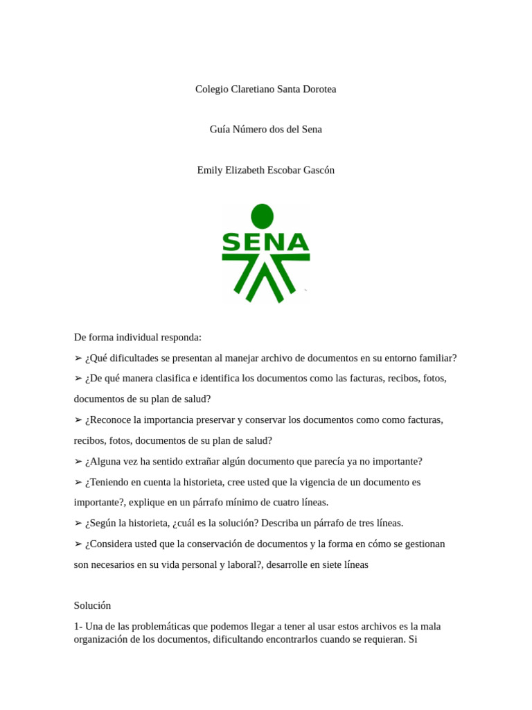 Guia Numero 2 Del SENA Emily Elizabeth Escobar Gascón | PDF | Business ...