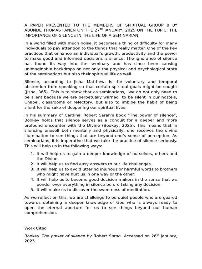 The Power of Silence by Robert Sarah | PDF